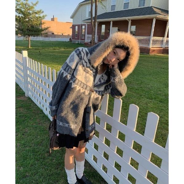 『タイムセール実施中』ZOZO問い合わせ番号:100651724ショップ:UP START，アップスタートブランド:UP START，アップスタート商品名:【LAMPOON】フェイクファーニットパーカーカテゴリ:トップス>パーカーブラ...