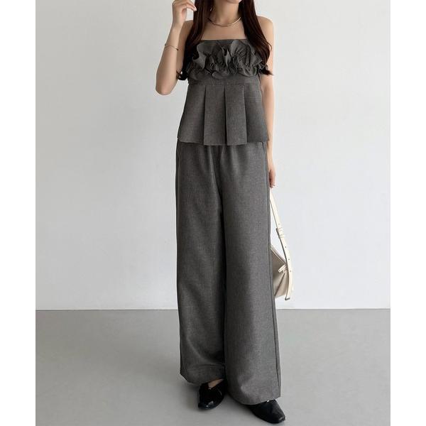 『タイムセール実施中』ZOZO問い合わせ番号:100653220ショップ:junoah，ジュノアブランド:callautia，カラウティア商品名:リネンライクフリルセットアップカテゴリ:ジャケット/アウター>セットアップブランド品番:...