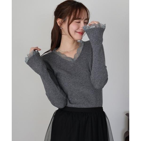 『タイムセール実施中』ZOZO問い合わせ番号:100653267ショップ:BLUEEAST，ブルーイーストブランド:BLUEEAST，ブルーイースト商品名:レースドッキングニットカテゴリ:トップス>ニット/セーターブランド品番:542...