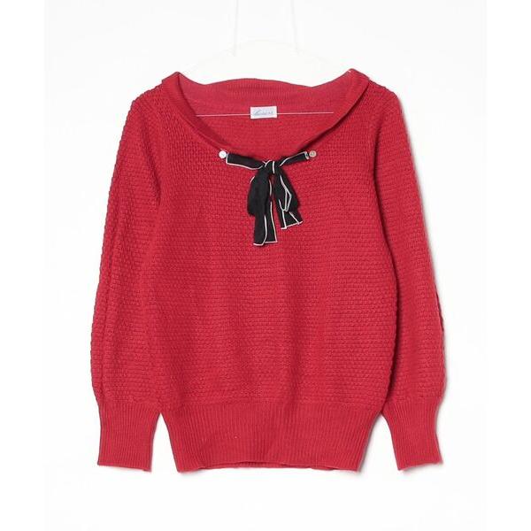 『セール実施中』コンディション：A（使用感なし）数回使用した程度で使用感が感じられないアイテム内側：ほつれZOZO問い合わせ番号:100669774ショップ:ZOZOUSED，ゾゾユーズドブランド:HONORE，オノレ商品名:リボン長袖ニッ...