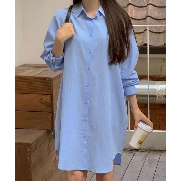 『セール実施中』参考価格：5，480円発売時期：2022年09月コンディション：C（やや使用感あり）使用感があり、やや気になる傷や汚れがあるアイテム全体的：色あせ参考商品名：SONYUNARA(ソニョナラ)ベーシックコットンシャツワンピ―ス...