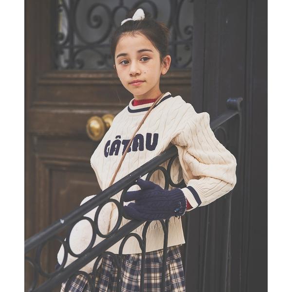 『セール実施中』ZOZO問い合わせ番号:100684839ショップ:NARUMIYA ONLINE，ナルミヤ オンラインブランド:pom ponette junior，ポンポネットジュニア商品名:【130cmあり】サガラロゴケーブルニットカ...