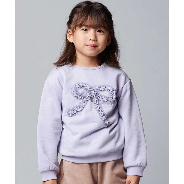 『タイムセール実施中』ZOZO問い合わせ番号:100685003ショップ:BEBE ONLINE STORE，ベベ オンラインストアブランド:BeBe，ベベ商品名:ラメフリルリボンモチーフトレーナーカテゴリ:トップス>スウェットブラン...