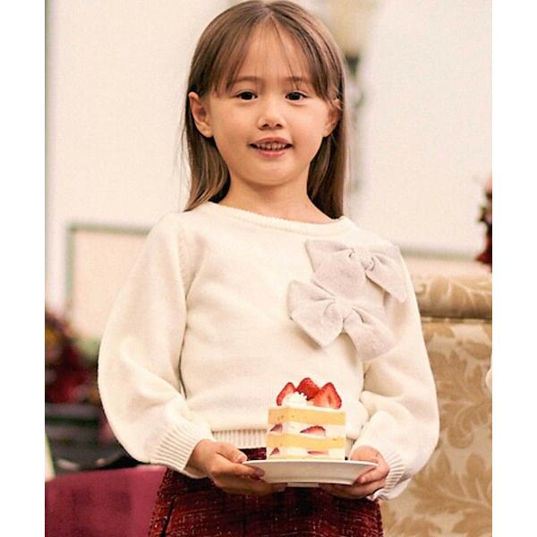 『タイムセール実施中』ZOZO問い合わせ番号:100685015ショップ:BEBE ONLINE STORE，ベベ オンラインストアブランド:BeBe，ベベ商品名:BIGリボンモチーフニットプルオーバーカテゴリ:トップス>ニット/セー...