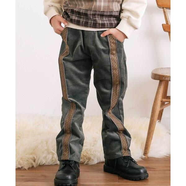 『タイムセール実施中』ZOZO問い合わせ番号:100685039ショップ:BEBE ONLINE STORE，ベベ オンラインストアブランド:SLAP SLIP，スラップスリップ商品名:パイピングチェックサイドラインロングパンツ(80~13...