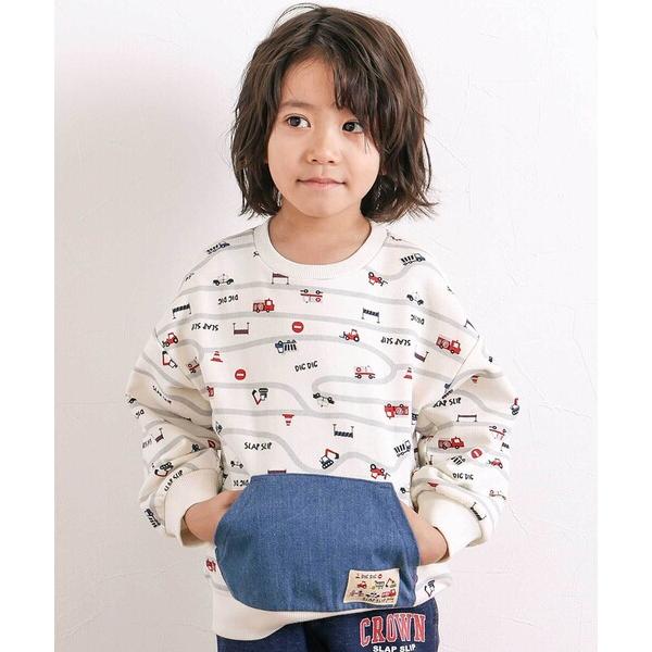 『タイムセール実施中』ZOZO問い合わせ番号:100685053ショップ:BEBE ONLINE STORE，ベベ オンラインストアブランド:SLAP SLIP，スラップスリップ商品名:デニムカンガルーポケット付きトレーナー(80~130c...