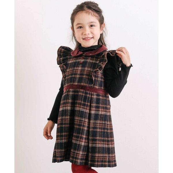 『タイムセール実施中』ZOZO問い合わせ番号:100685060ショップ:BEBE ONLINE STORE，ベベ オンラインストアブランド:SLAP SLIP，スラップスリップ商品名:【お揃い】襟付きタックスカートチェックジャンパースカー...