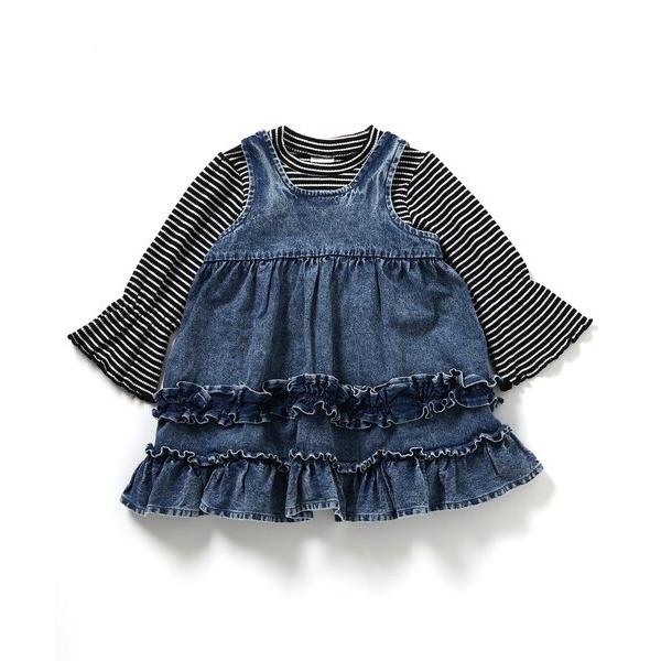 ZOZO問い合わせ番号:100685120ショップ:F.O.Online Store，エフオーオンラインストアブランド:BREEZE，ブリーズ商品名:【2Pセット】デニムフリルワンピース_ジュニア対応カテゴリ:ワンピース/ドレス>ワン...