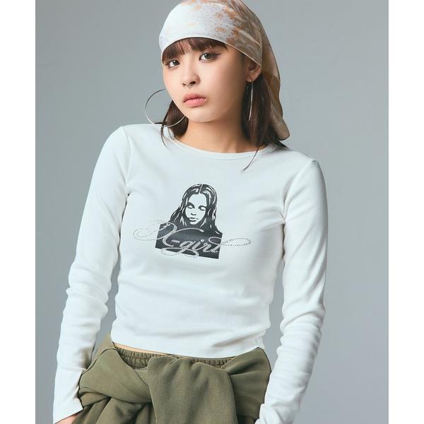 ZOZO問い合わせ番号:100686027ショップ:X-girl，エックスガールブランド:X-girl，エックスガール商品名:RHINESTONE LOGO AND FACE L/S COMPACT TOPカテゴリ:トップス>Tシャツ...