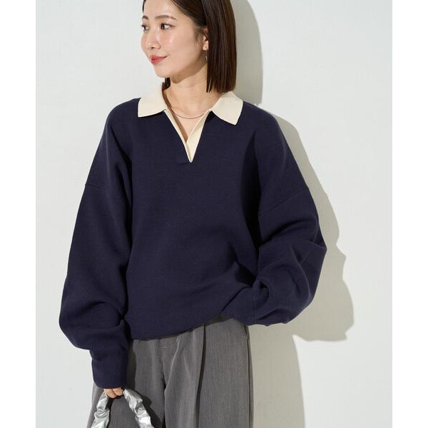 『タイムセール実施中』ZOZO問い合わせ番号:100686773ショップ:FREAK'S STORE，フリークスストアブランド:FREAK'S STORE，フリークスストア商品名:限定展開　配色 襟 スキッパー ニット プルオーバーカテゴリ...