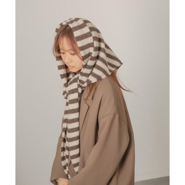 『タイムセール実施中』ZOZO問い合わせ番号:100686861ショップ:CERCA，チェルカブランド:Chiina，チーナ商品名:Chiina /ボーダー柄　ニットフードマフラー　ストールカテゴリ:ファッション雑貨>マフラーブランド...
