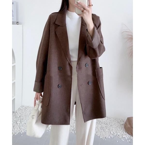 『タイムセール実施中』ZOZO問い合わせ番号:100686893ショップ:CERCA，チェルカブランド:Chiina，チーナ商品名:Chiina/ハンサムライク　シンプル　ダブルボタン　コートカテゴリ:ジャケット/アウター>チェスター...