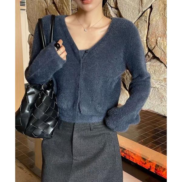 『タイムセール実施中』ZOZO問い合わせ番号:100686918ショップ:CERCA，チェルカブランド:Chiina，チーナ商品名:Chiina/Vネック　ショート丈ふわふわカーディガンカテゴリ:トップス>カーディガン/ボレロブランド...