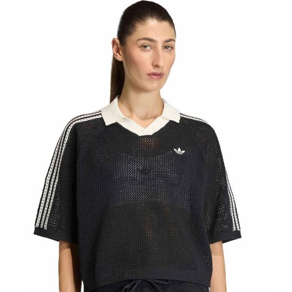 ZOZO問い合わせ番号:100687185ショップ:atmos pink，アトモスピンクブランド:adidas，アディダス商品名:adidas KNITTED CROCHET POLO / アディダス ニット クロシェ ポロカテゴリ:トップ...