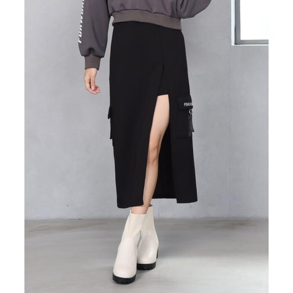 『タイムセール実施中』ZOZO問い合わせ番号:100688322ショップ:BABYDOLL，ベビードールブランド:PINKHUNT，ピンクハント商品名:PINKHUNT スリットロングカーゴスカート 1149Kカテゴリ:スカート>スカ...