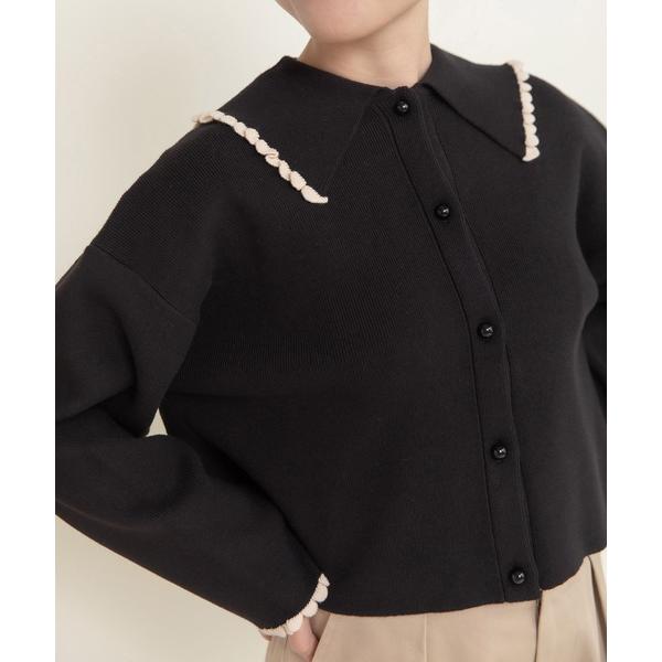 ZOZO問い合わせ番号:100688650ショップ:Dot＆Stripes　CHILDWOMAN，ドットアンドストライプス　チャイルドウーマンブランド:CHILD WOMAN，チャイルドウーマン商品名:ふちどりスカラップ 襟付きショートカー...