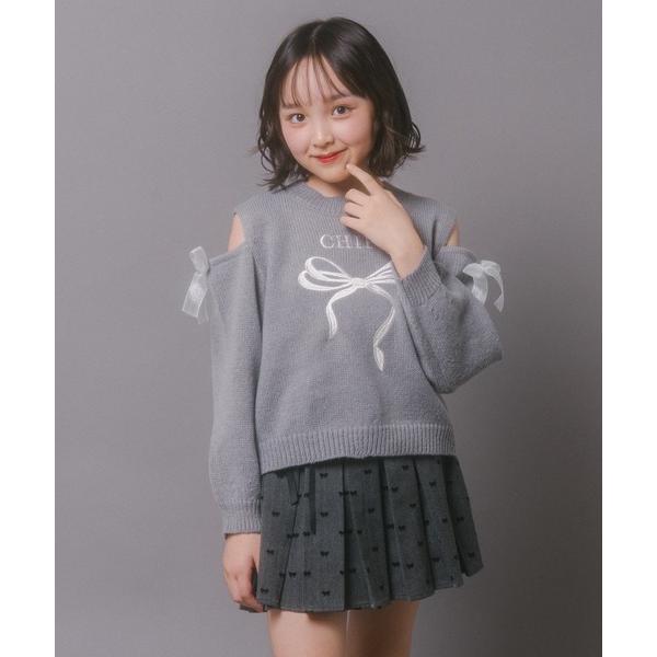 『タイムセール実施中』ZOZO問い合わせ番号:100689091ショップ:moredays store，モアデイズ・ストアブランド:URBAN CHERRY，アーバンチェリー商品名:【CHIPIE/シピ】カットショルダーリボン刺繍ニットカテ...