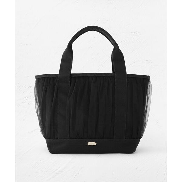 ZOZO問い合わせ番号:100720460ショップ:TOCCA，トッカブランド:TOCCA，トッカ商品名:GATHER TULLE TOTE キャンバストートカテゴリ:バッグ>トートバッグブランド品番:BOTZLM0902素材:ブラッ...