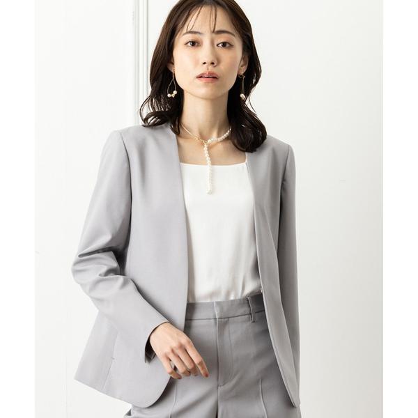 『タイムセール実施中』ZOZO問い合わせ番号:100721536ショップ:ROBE FAMILLE，ローブファミーユブランド:ROBEDECORA，ローブデコラ商品名:【洗えるスーツ】ノーカラージャケット＆テーパードパンツセットカテゴリ:フ...