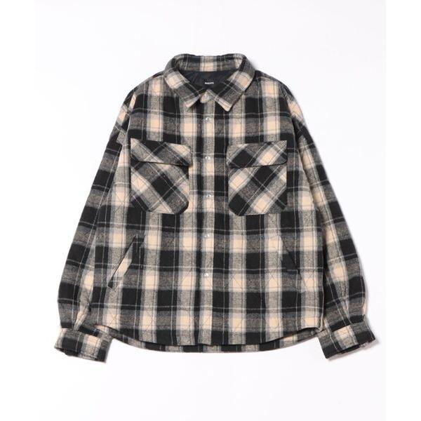 ZOZO問い合わせ番号:100722012ショップ:DONOBAN，ドノバンブランド:STYLISE，スタイライズ，DONOBAN，ドノバン商品名:【BREATH】QUILTING CHECK SHIRT / ブラック [BR25AW-S2...
