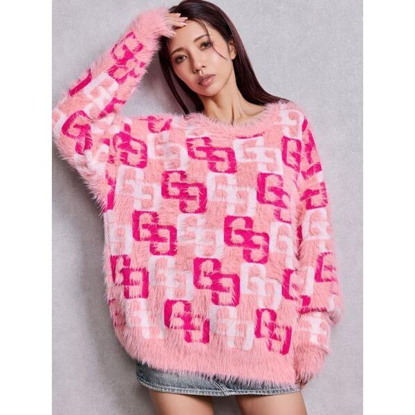 ZOZO問い合わせ番号:100722641ショップ:GYDA，ジェイダブランド:GYDA，ジェイダ商品名:GG PATTERN MIXシャギーニットトップスカテゴリ:トップス>ニット/セーターブランド品番:072612613201素材...