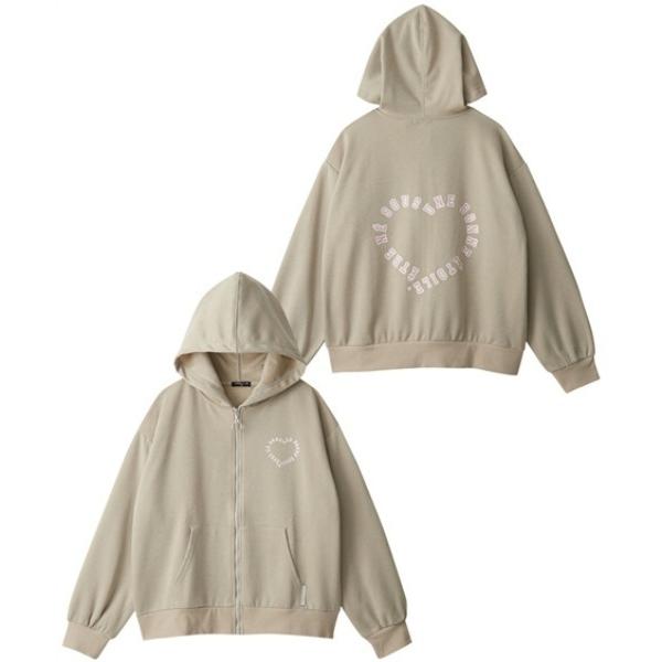 『タイムセール実施中』ZOZO問い合わせ番号:100723118ショップ:nissen，ニッセンブランド:QUNTSTYLE，キュントスタイル商品名:裏シャギー　ハートプリントジップアップパーカーカテゴリ:トップス>パーカーブランド品...
