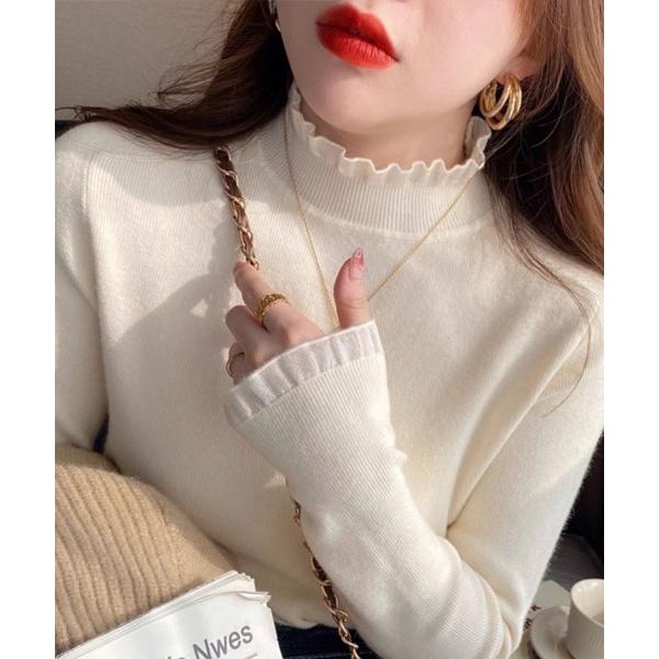 『タイムセール実施中』ZOZO問い合わせ番号:100723291ショップ:ENAF，エナフブランド:Flugge，フラッジー商品名:フリルハイネックニットトップスカテゴリ:トップス>ニット/セーターブランド品番:FL-1007素材:ポ...