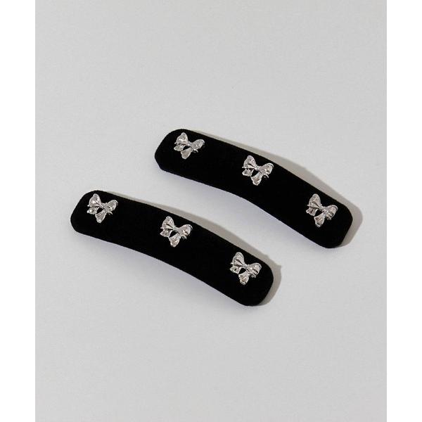 ZOZO問い合わせ番号:100723441ショップ:PR01.，ピーアールワンブランド:vacanza，ヴァカンザ，PR01.，ピーアールワン商品名:vacanza ベロア×メタルリボン．ヘアクリップカテゴリ:ヘアアクセサリー>バレッ...