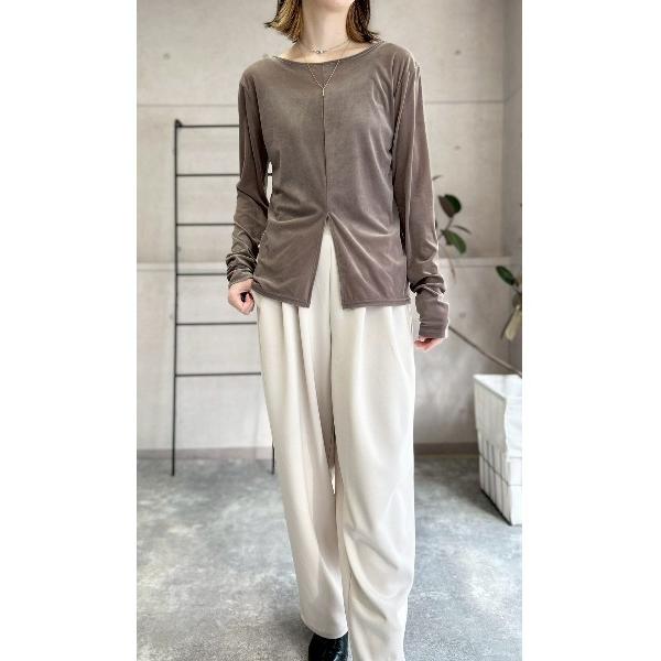 『タイムセール実施中』ZOZO問い合わせ番号:100723923ショップ:Bonjour Sagan，ボンジュールサガンブランド:amini，アミニ，Bonjour Sagan，ボンジュールサガン商品名:前後2wayベロアシアープルオーバー...