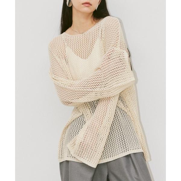 『セール実施中』参考価格：4，400円発売時期：2023年02月コンディション：A（使用感なし）数回使用した程度で使用感が感じられないアイテム参考商品名：linen like mesh knit tops / リネンライクメッシュニットトッ...