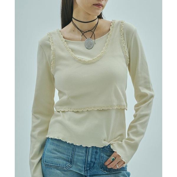 『タイムセール実施中』ZOZO問い合わせ番号:100754316ショップ:ROSE BUD，ローズバッドブランド:ROSE BUD，ローズバッド商品名:(mag.by c)LAYERED RIB TOPカテゴリ:トップス>Tシャツ/カ...