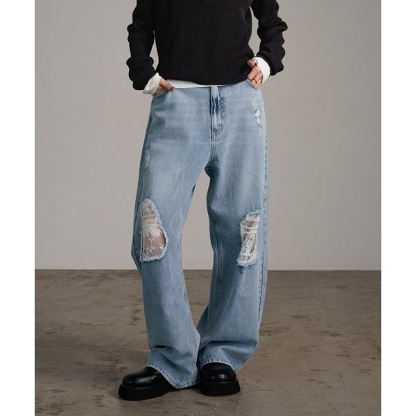 『タイムセール実施中』ZOZO問い合わせ番号:100755648ショップ:LOWRYS FARM，ローリーズファームブランド:LOWRYS FARM，ローリーズファーム商品名:レースデニム　601055カテゴリ:パンツ>デニムパンツブ...