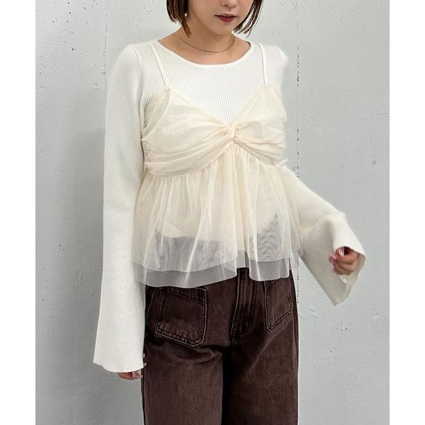 『セール実施中』参考価格：7，920円発売時期：2025年09月コンディション：A（使用感なし）数回使用した程度で使用感が感じられないアイテム参考商品名：チュールビスチェ×フレアリブニットＰＯＳＥＴ参考品番：255-142-870-007【...