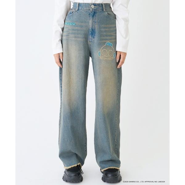 『タイムセール実施中』ZOZO問い合わせ番号:100786069ショップ:NARUMIYA ONLINE，ナルミヤ オンラインブランド:LOVETOXIC，ラブトキシック商品名:【サンリオキャラクターズ】デニムワイドパンツカテゴリ:パンツ&...