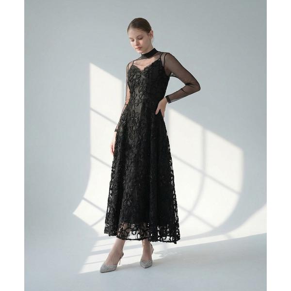 『タイムセール実施中』ZOZO問い合わせ番号:100816683ショップ:Leja，レジャブランド:Leja，レジャ商品名:【LEJA】シアーフラワーレースレイヤードワンピースドレス2点セット 美脚効果結婚式 パーティードレス 成人式 二次...