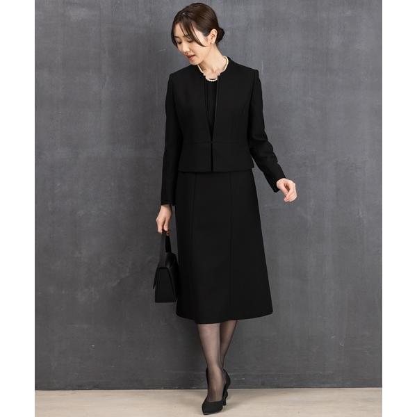 『タイムセール実施中』ZOZO問い合わせ番号:100818071ショップ:ROBE FAMILLE，ローブファミーユブランド:ROBEDECORA，ローブデコラ商品名:【洗える喪服】ノーカラージャケット＆フレアワンピースセットカテゴリ:フォ...