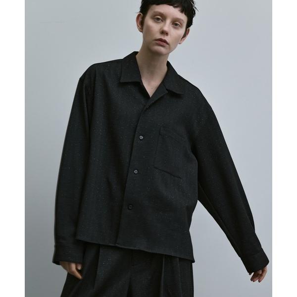 ZOZO問い合わせ番号:100818153ショップ:remer，リメールブランド:remer，リメール商品名:LOOSE BASIC SHIRT ”LAME HERRINGBONE” / ルーズベーシックシャツラメヘリンボーン【短丈】カテゴ...