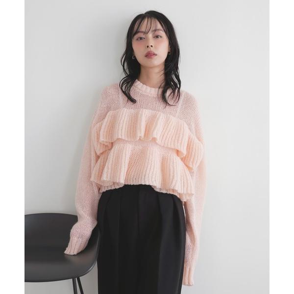 『セール実施中』ZOZO問い合わせ番号:100819195ショップ:LIAN，リアンブランド:LIAN，リアン商品名:シアーフリルニットプルオーバーカテゴリ:トップス>ニット/セーターブランド品番:242-601L1008素材:ポリエ...