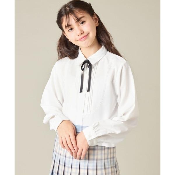 ZOZO問い合わせ番号:100850123ショップ:a.v.v，アー・ヴェ・ヴェブランド:a.v.v，アーヴェヴェ商品名:[150-160]【卒服/シワになりにくい】リボンタイ付きピンタックブラウスカテゴリ:トップス>シャツ/ブラウス...