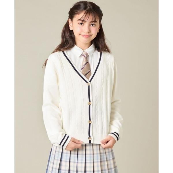 ZOZO問い合わせ番号:100850137ショップ:a.v.v，アー・ヴェ・ヴェブランド:a.v.v，アーヴェヴェ商品名:[150-160]【卒服】配色ケーブルカーディガンカテゴリ:トップス>カーディガン/ボレロブランド品番:KQCB...