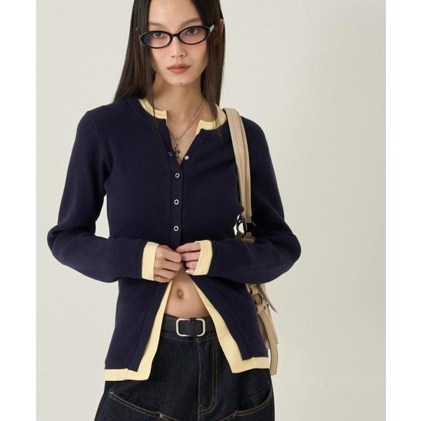 『セール実施中』ZOZO問い合わせ番号:100850753ショップ:WHO'S WHO gallery，フーズフーギャラリーブランド:WHO'S WHO gallery，フーズフーギャラリー商品名:レイヤードヘンリーナローカーデカテゴリ:ト...