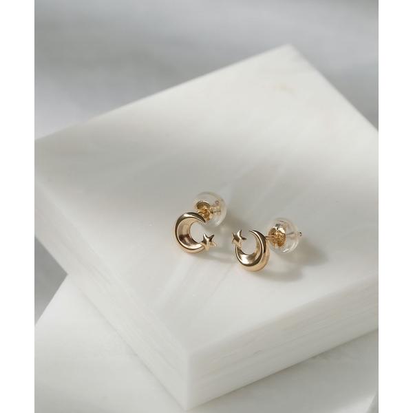 ※このアイテムは返品・交換対象外商品です。ZOZO問い合わせ番号:100850792ショップ:collecala，コレカラブランド:queite，ケイト，colleca la，コレカラ商品名:K10 YG スター×ムーンピアス ［queit...