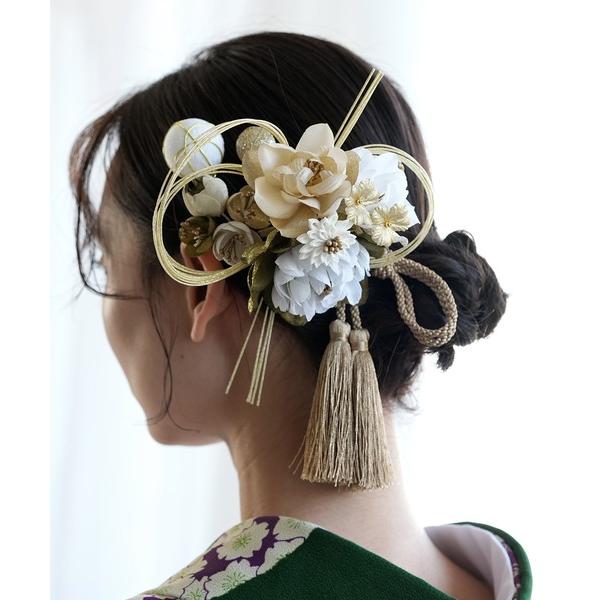 ZOZO問い合わせ番号:100851050ショップ:utatane，ウタタネブランド:utatane，ウタタネ商品名:髪飾り 牡丹・梅・桜＆水引・タッセル 日本製カテゴリ:水着/着物・浴衣>和装小物ブランド品番:5432637801素...