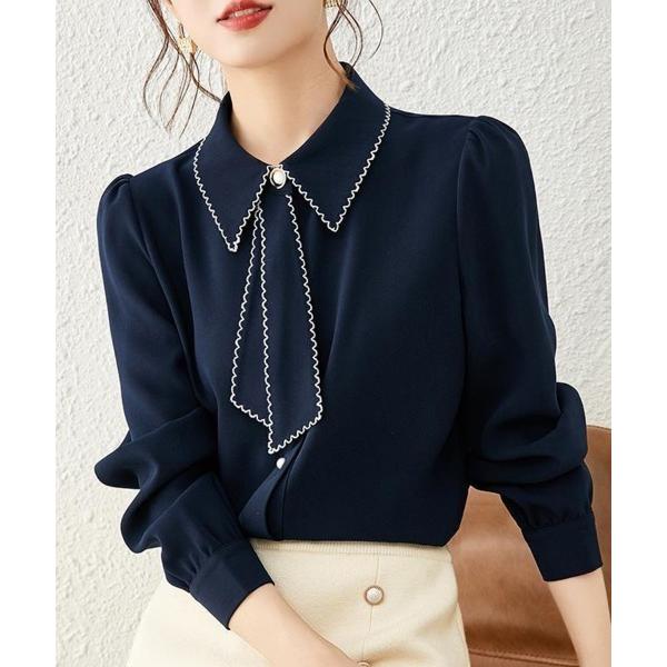 『タイムセール実施中』ZOZO問い合わせ番号:100851826ショップ:ENAF，エナフブランド:Flugge，フラッジー商品名:ステッチリボンブラウスカテゴリ:トップス>シャツ/ブラウスブランド品番:FL-1030素材:ポリエステ...