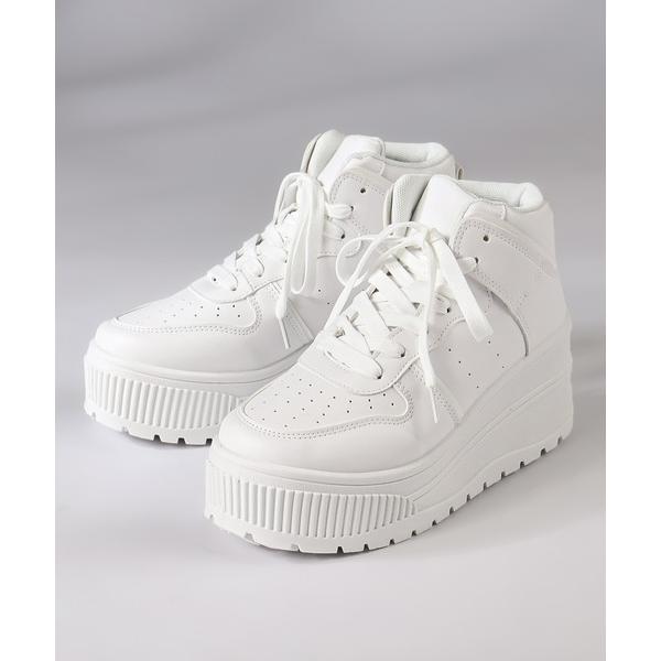 『セール実施中』ZOZO問い合わせ番号:100852163ショップ:Fusione，フュージョンブランド:LOVEHUNTER，ラブハンター商品名:軽量厚底　ボリュームソールコートスニーカー ハイカットカテゴリ:シューズ>スニーカーブ...