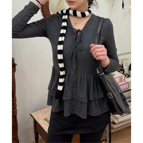 ZOZO問い合わせ番号:100852332ショップ:Vini，ヴィニブランド:Vini，ヴィニ商品名:レースアップペプラムトップスカテゴリ:トップス>Tシャツ/カットソーブランド品番:VNS-LW-2511-62-MS素材:アクリル1...