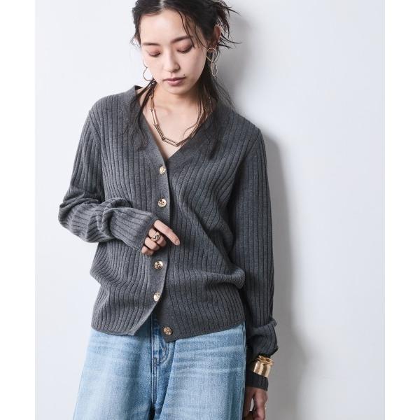 ZOZO問い合わせ番号:100852710ショップ:SMILE LAND，スマイルランドブランド:CHIC STYLE，シックスタイル，SMILE LAND，スマイルランド商品名:綿100％ワイドリブVネックニットカーディガン＜大きいサイズ...