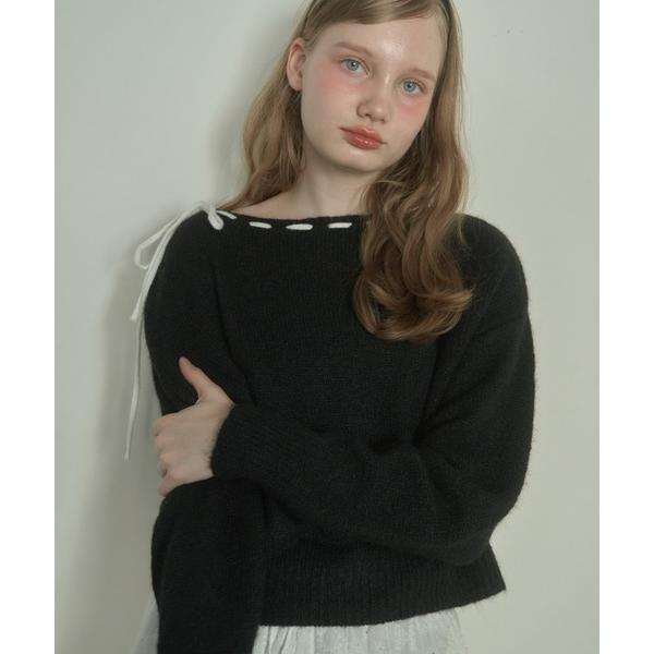 『タイムセール実施中』ZOZO問い合わせ番号:100853545ショップ:Auntie Rosa，アンティローザブランド:Birthday room，バースデイルーム商品名:ステッチリボンニット/stitch ribbon knitカテゴリ...