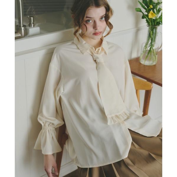 ZOZO問い合わせ番号:100885913ショップ:idem，イデムブランド:idem，イデム商品名:volume sleeve frill tie blouse / タイ付きブラウスカテゴリ:トップス>シャツ/ブラウスブランド品番:...