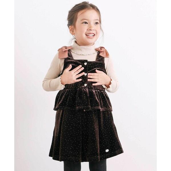 『タイムセール実施中』ZOZO問い合わせ番号:100894006ショップ:BEBE ONLINE STORE，ベベ オンラインストアブランド:SLAP SLIP，スラップスリップ商品名:きらめくラメドットベロアビスチェセットアップ(90~1...